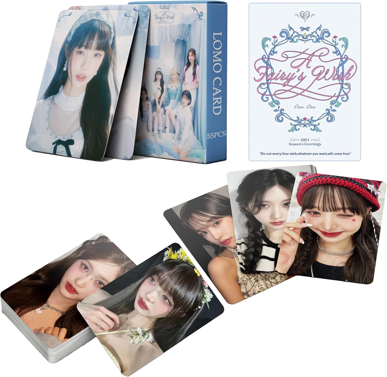 Amazon.com : IVE A Fairy's Wish Photocards 55Pcs IVE 2024 Season's Greetings Photocards KPOP IVE ...