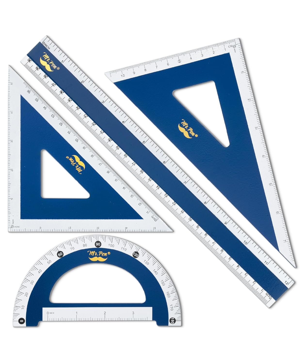 Amazon.com: Mr. Pen- Wooden Geometry Set, 4 Pack, Triangle Ruler Set ...