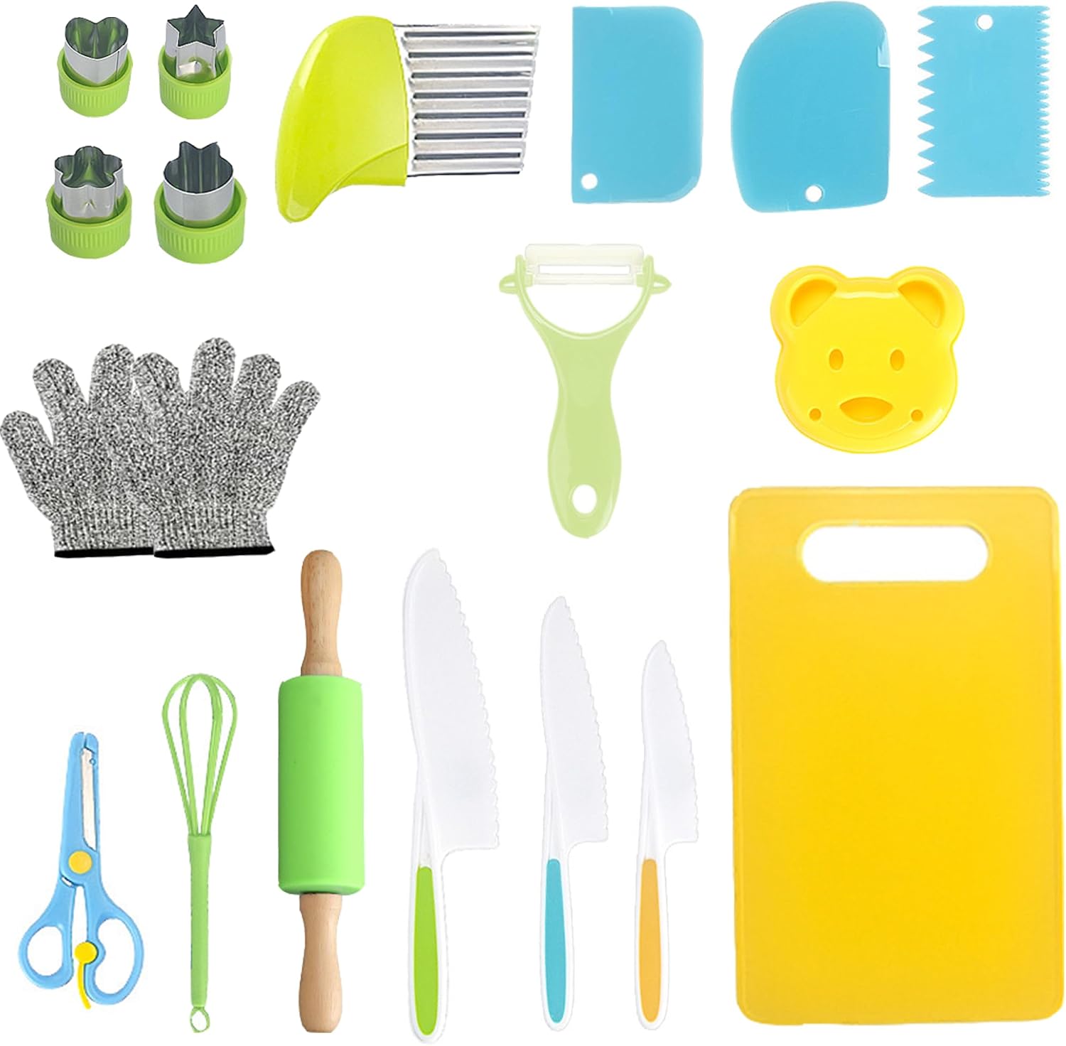 Amazon.com: Montessori Kitchen Tools, 18PCS Safe Knives Cooking Set ...