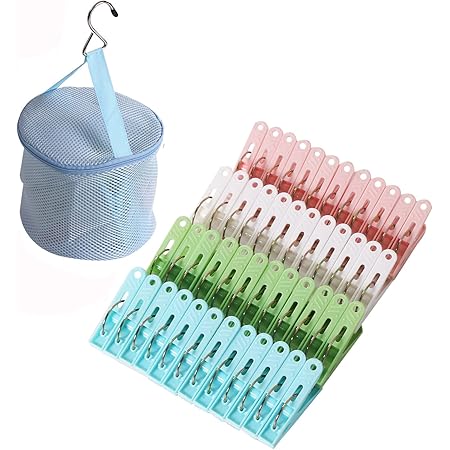 Clothes Pins Clothespins Plastic Clips ,56 Pack Colorful Sock Clip ...
