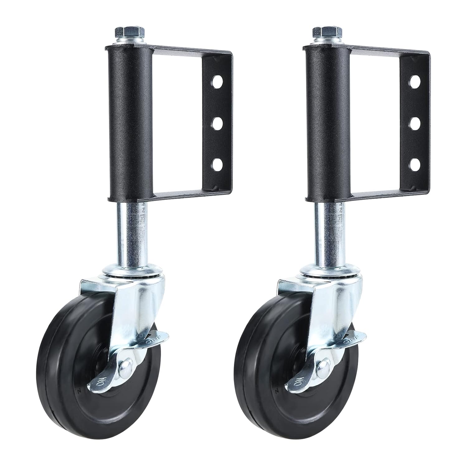 2 Pack 4" Spring Loaded Gate Caster with Side Lock Brake, 220 lbs Heavy ...