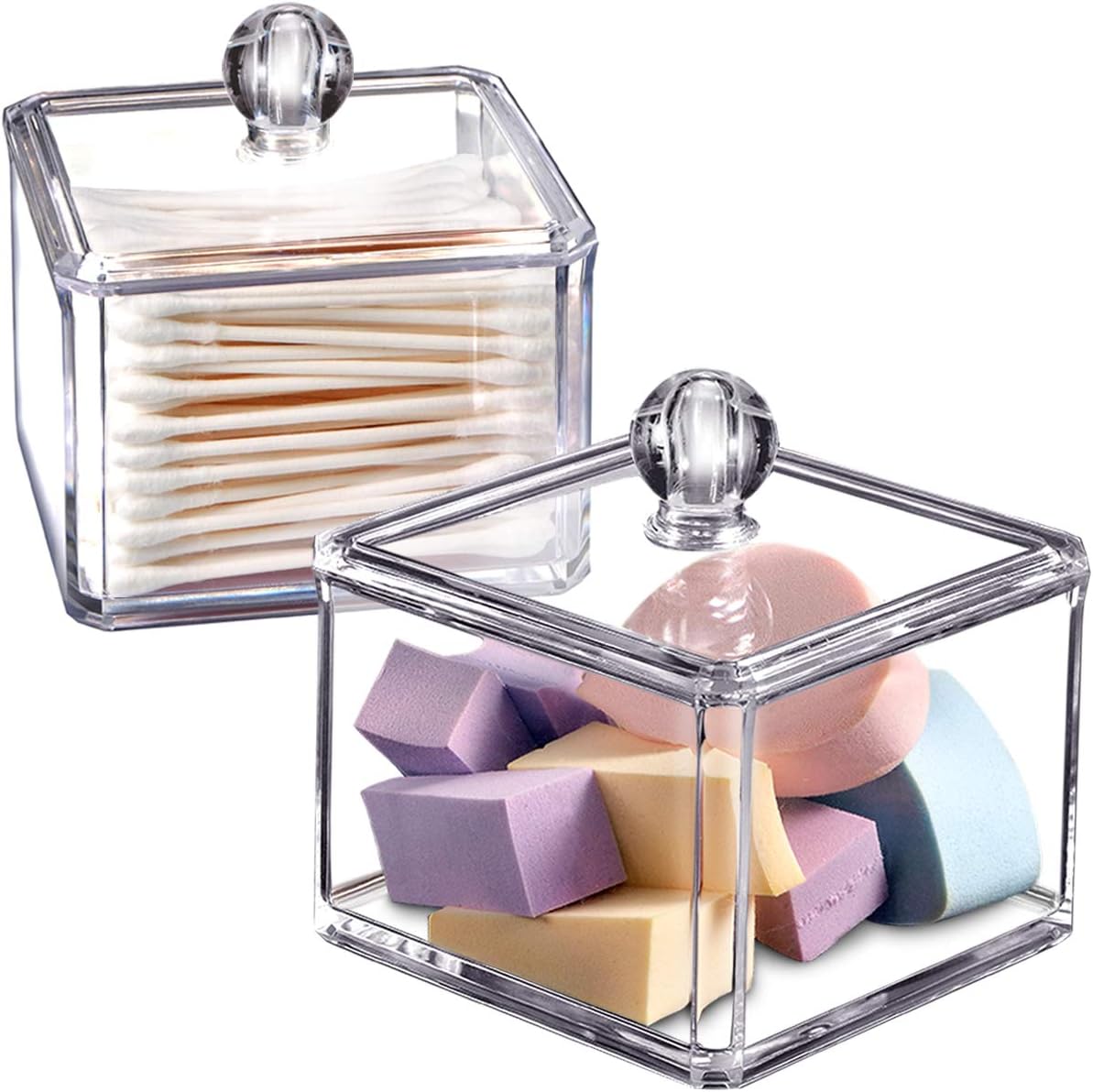 Amazon.com: mDesign Modern Square Bathroom Vanity Countertop Storage ...
