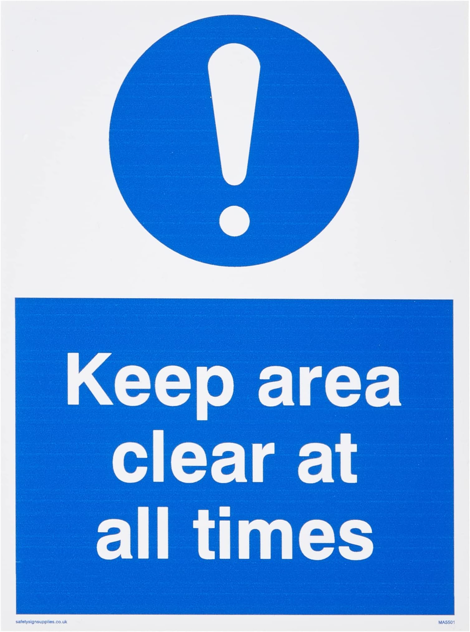 Pack of 2 x This Area Must Be Kept Clear At All Times Signs 150mm x ...