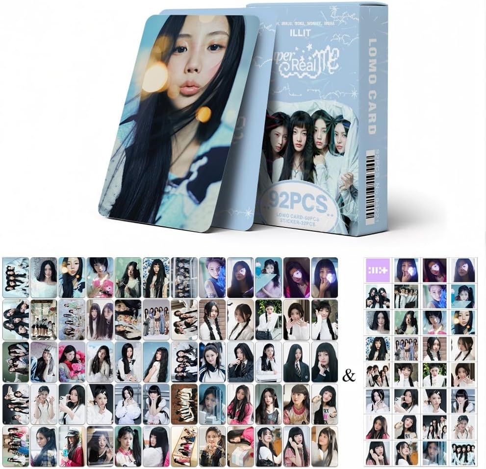 ILLIT Lomocard & Sticker Set – 92PCS (60 Lomocards + 32 Random Stickers ...