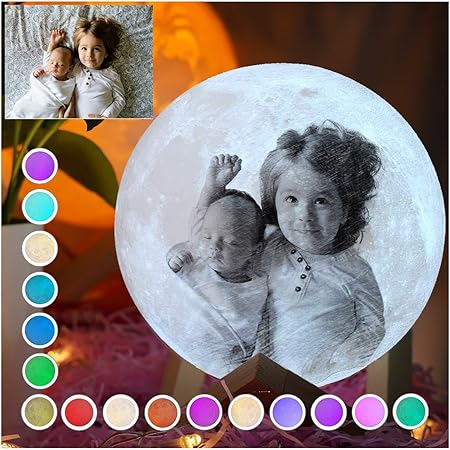 Personalized Custom Moon Lamp with Photo Text, Customized Moon Night ...