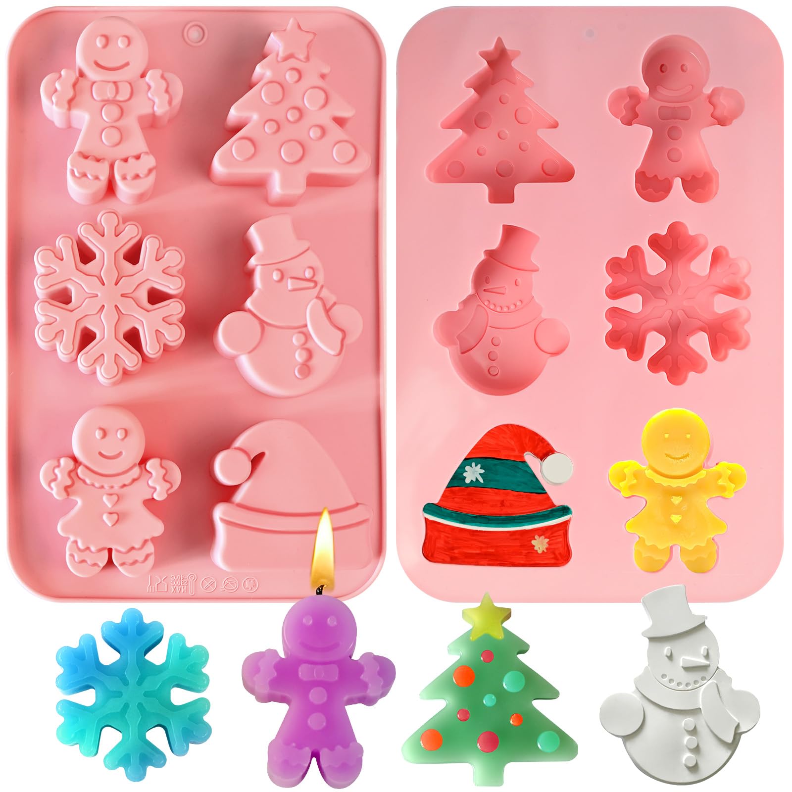 Amazon.com: 2 PCS Christmas Silicone Baking Mold, Christmas Tree ...