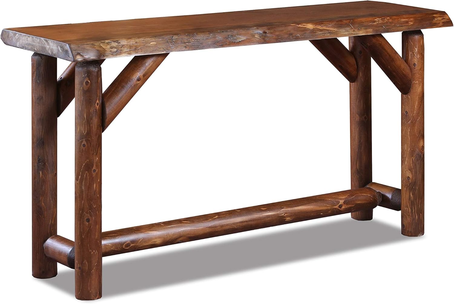 Amazon.com: SRL Rustic Logwerks Rustic Log Sofa Table Live Edge Wood ...