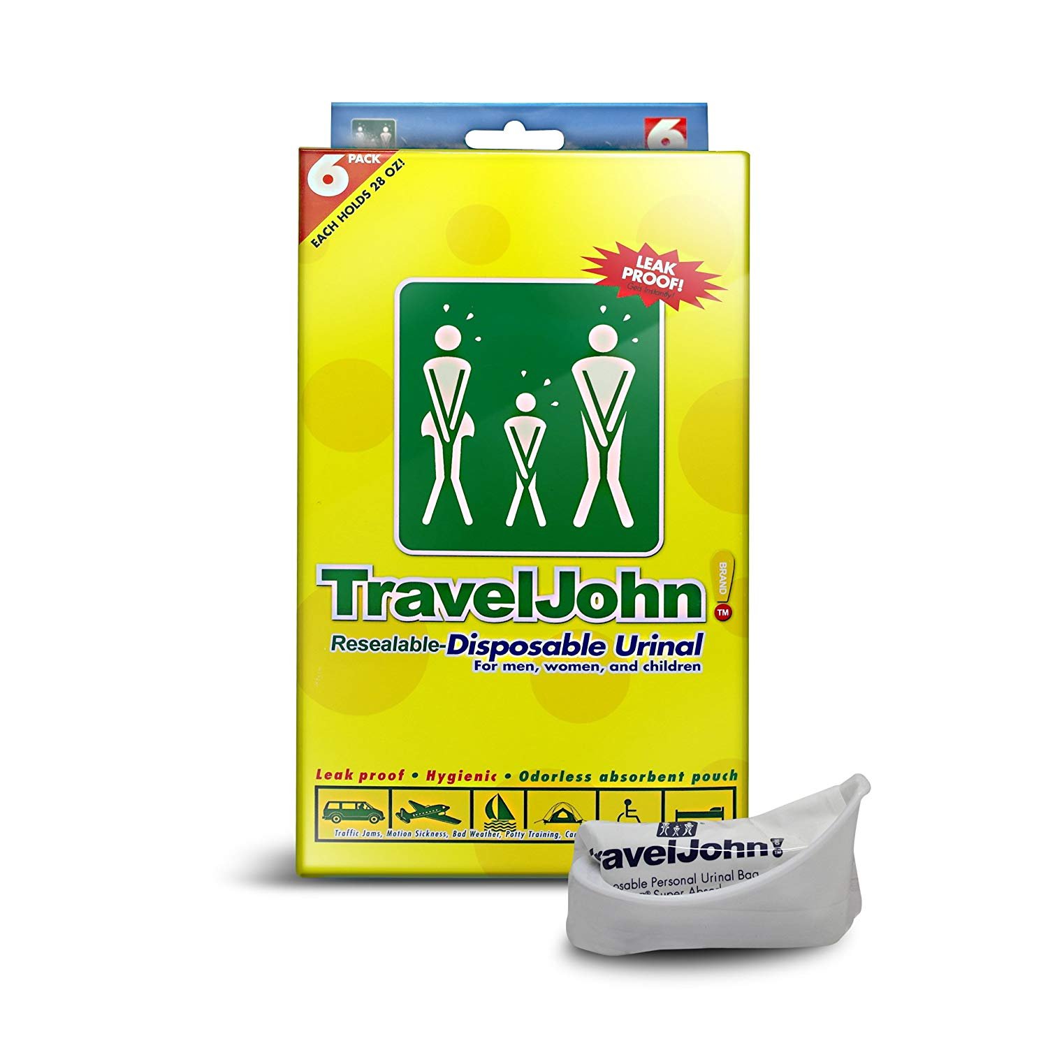 Snapklik.com : TravelJohn Disposable Urinal For All Genders, Adults ...