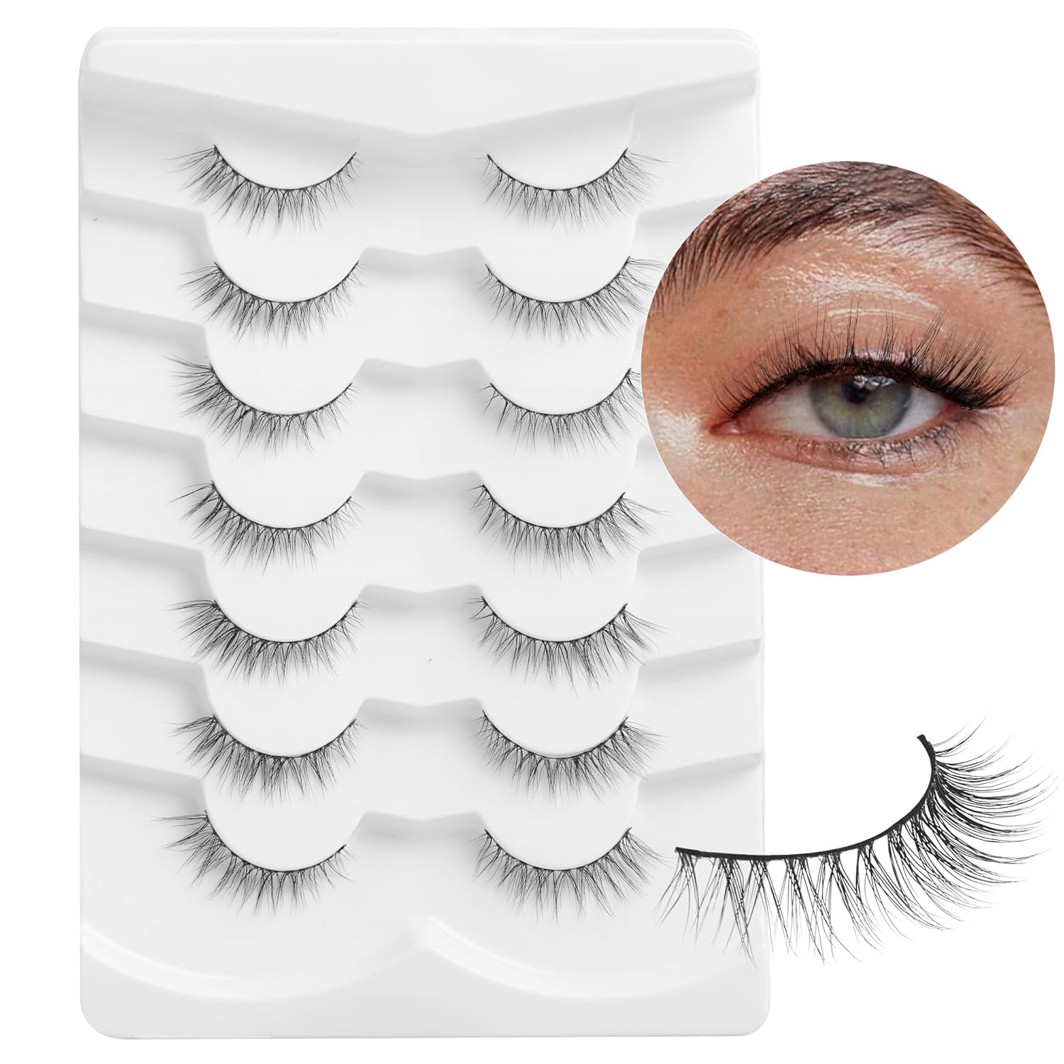 Amazon.com: Onlyall Wispy Lashes - Natural Look False Eyelashes, Flared ...