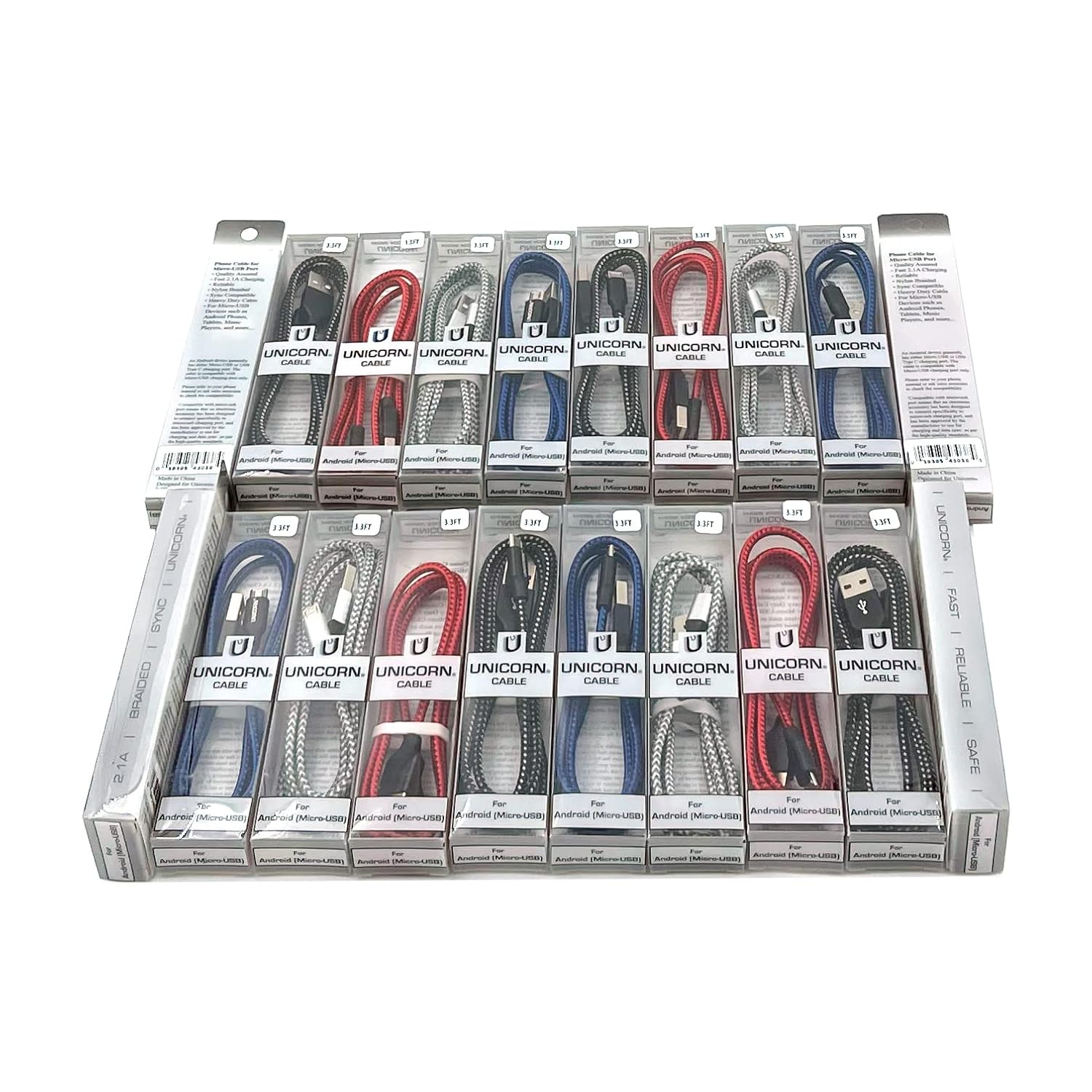 Amazon.com: (50 Packs) Micro USB Cables Nylon Braided Supreme Fast ...