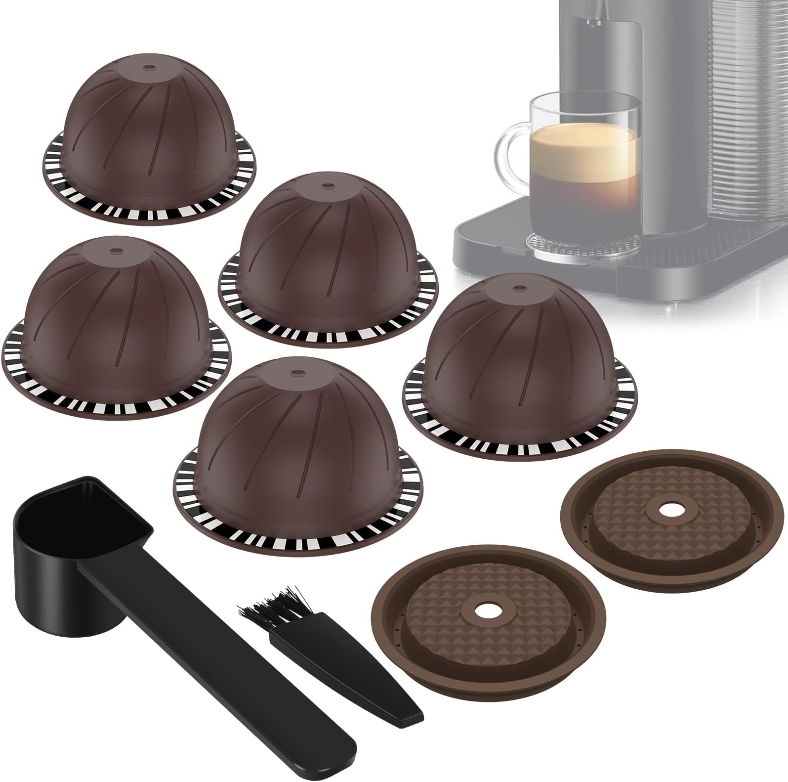 Dosettes réutilisables pour machine Nespresso Vertuo, ensemble de ...