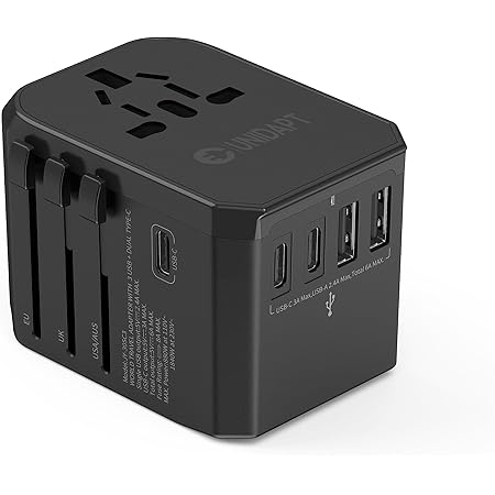 Reiseadapter Weltweit Universal Reisestecker Adapter mit 4USB 15W ...