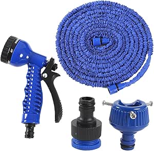 Amazon | TKY 伸縮ホース ホースリール 軽量設計 省スペース 絡まりにくい 伸縮性 洗車 園芸 洗浄 水やり 掃除 (7.5m) | ホース・リール