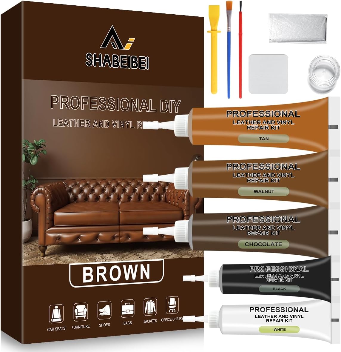 Amazon.com: SHABEIBEI Leather Repair Kit for Furniture, Leather Couch ...