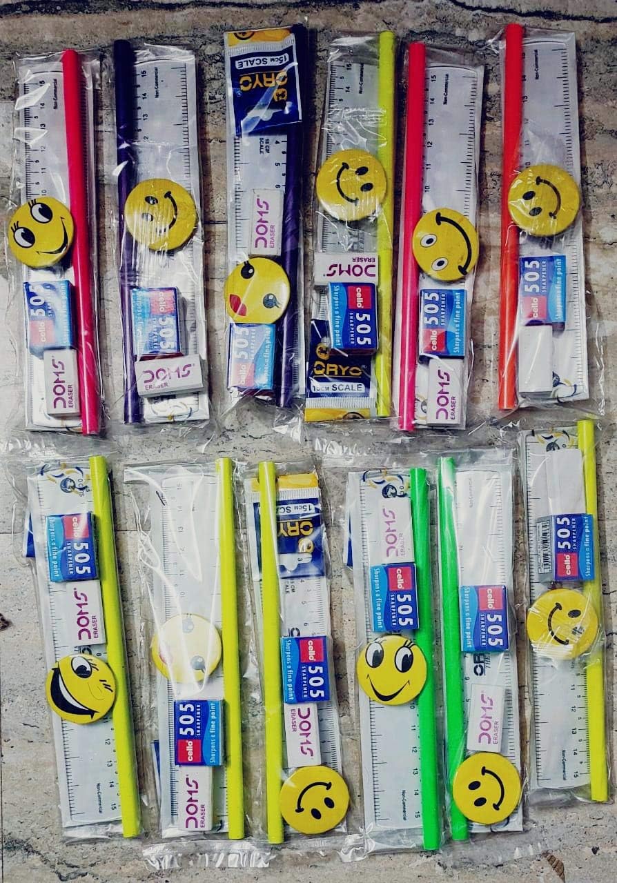 Decals Creation School Kids Return Gift Pencil, Scale, Eraser ...