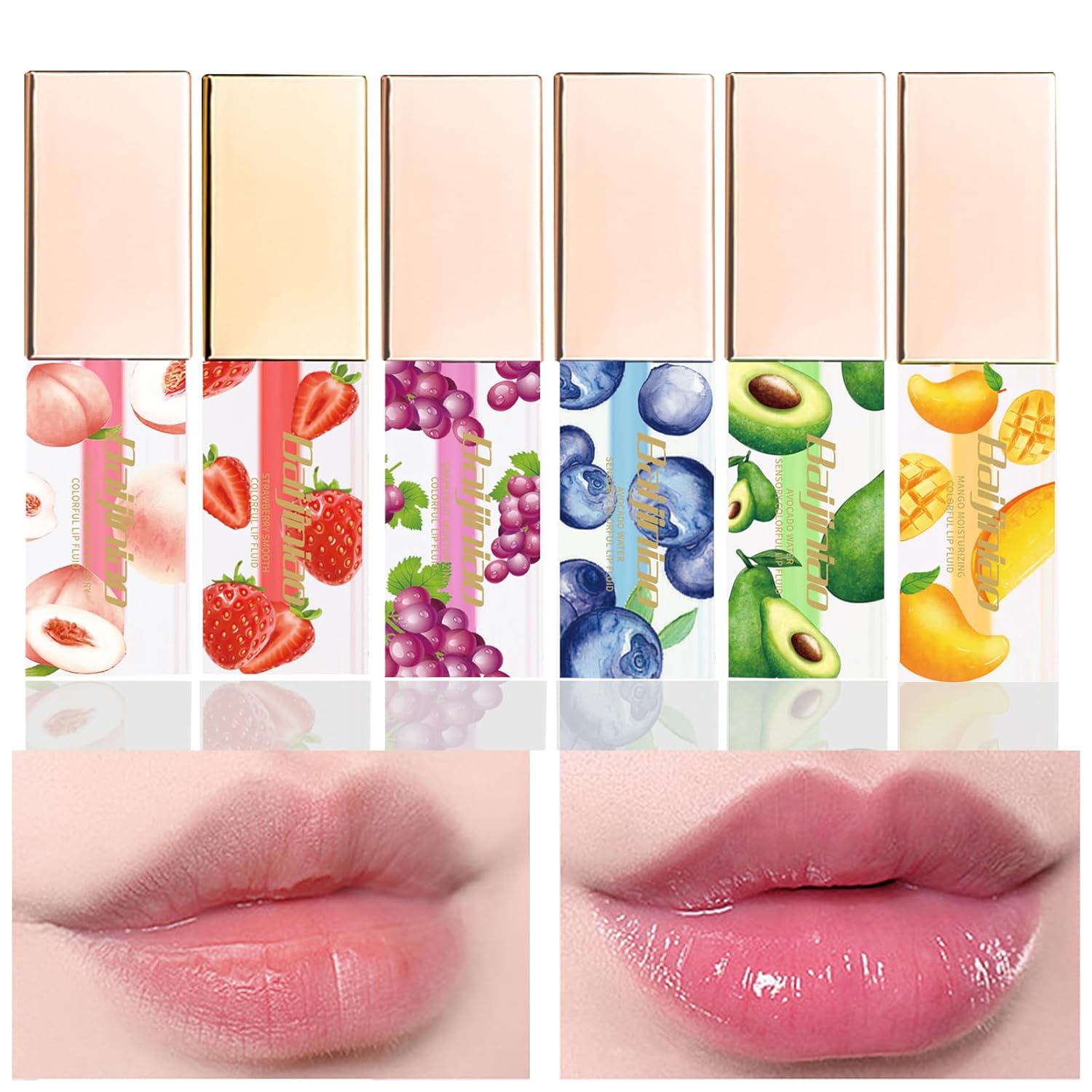 Amazon.com : 5Pcs Fruity Lip Gloss Set, Clear Color Changing Lipstick ...