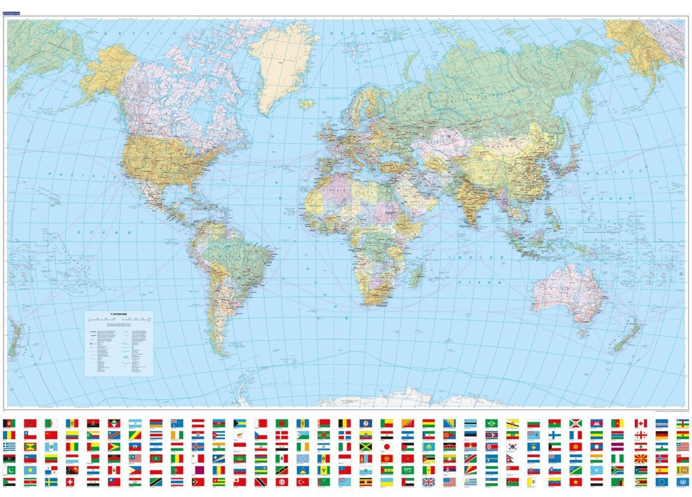 Amazon | World political wall map laminated | Hallwag Kuemmerly+Frey AG ...