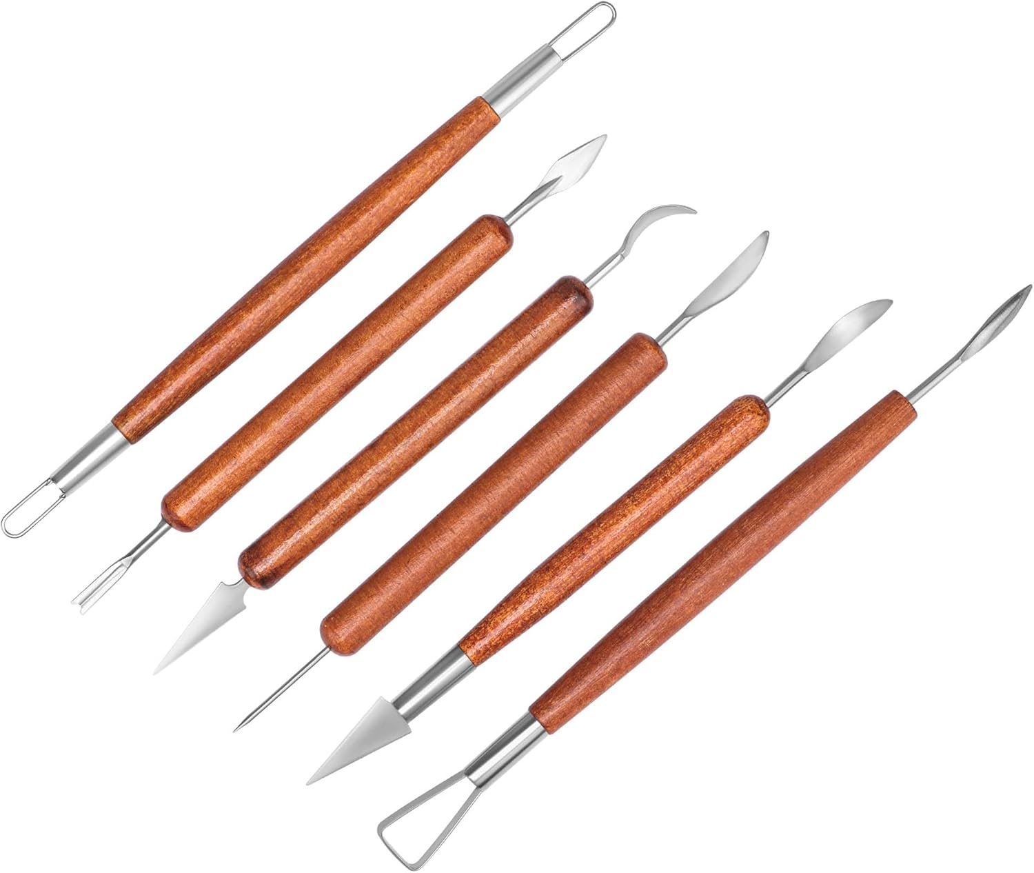 Amazon.com: Maine Clay Tools, 6pcs Polymer Clay Kit, Pottery Tools ...