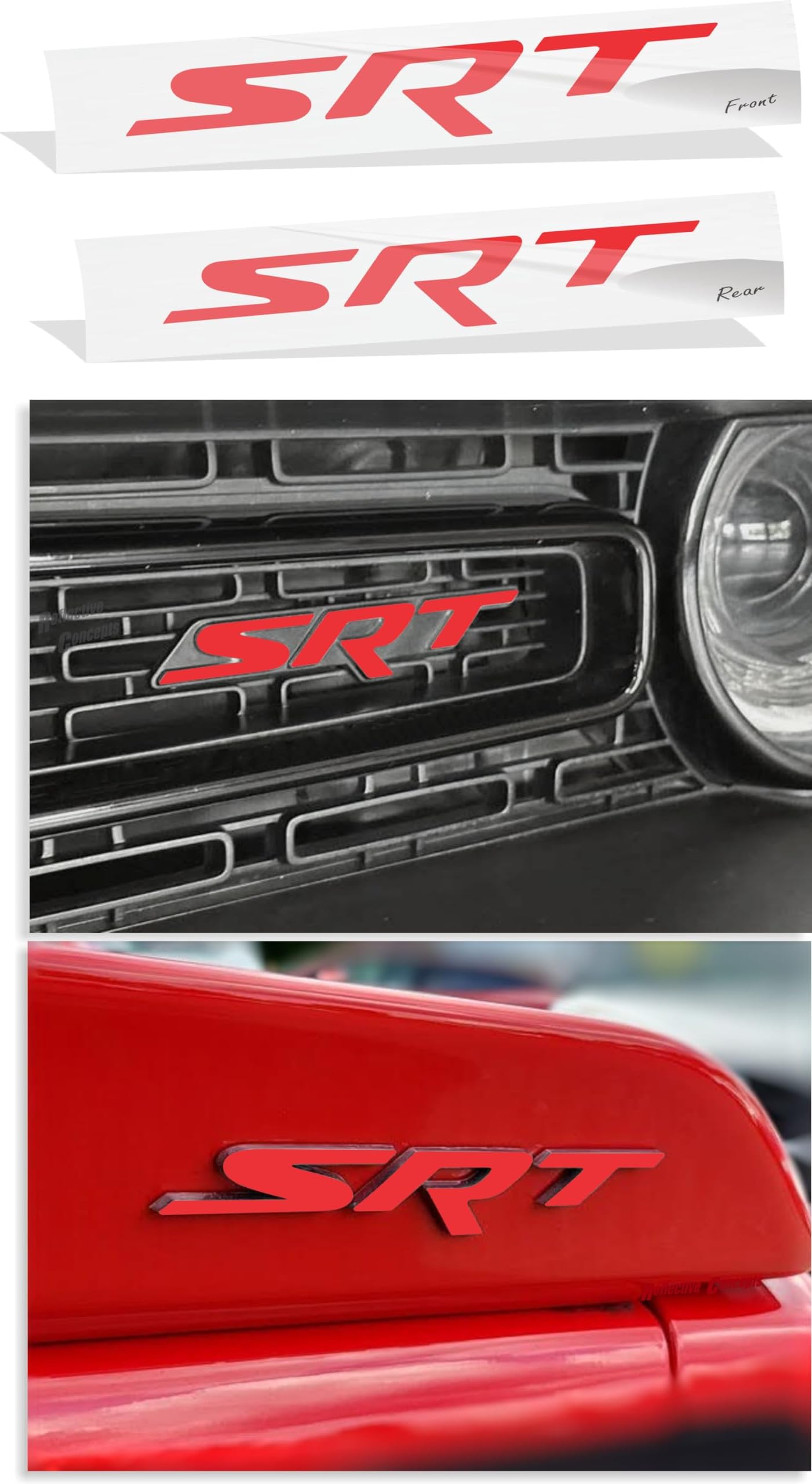 Amazon.com: Reflective Concepts - SRT Badge Overlay Decal Stickers ...