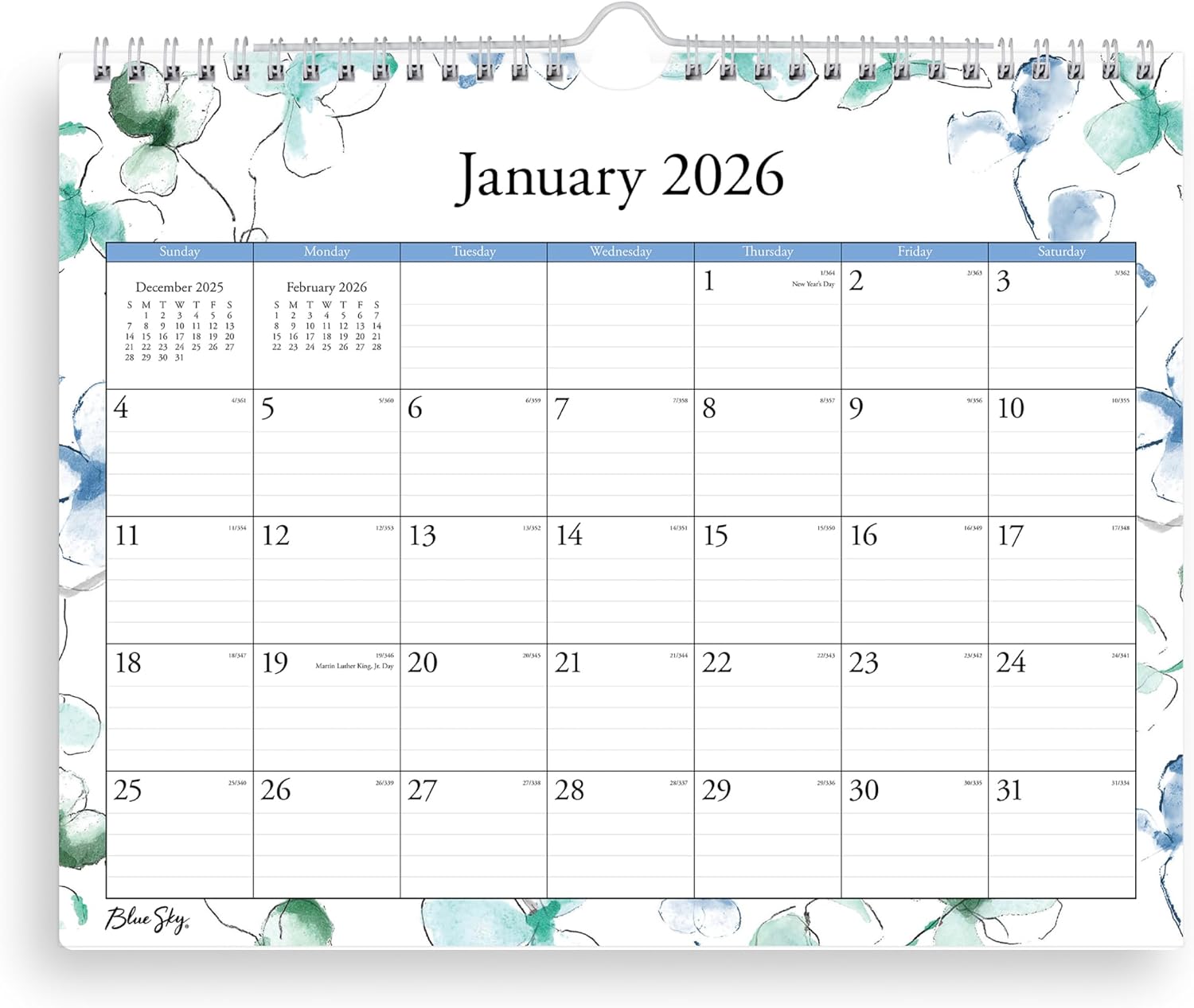 Blue Sky 2026 Monthly Wall Calendar, January 2026 - December 2026 ...