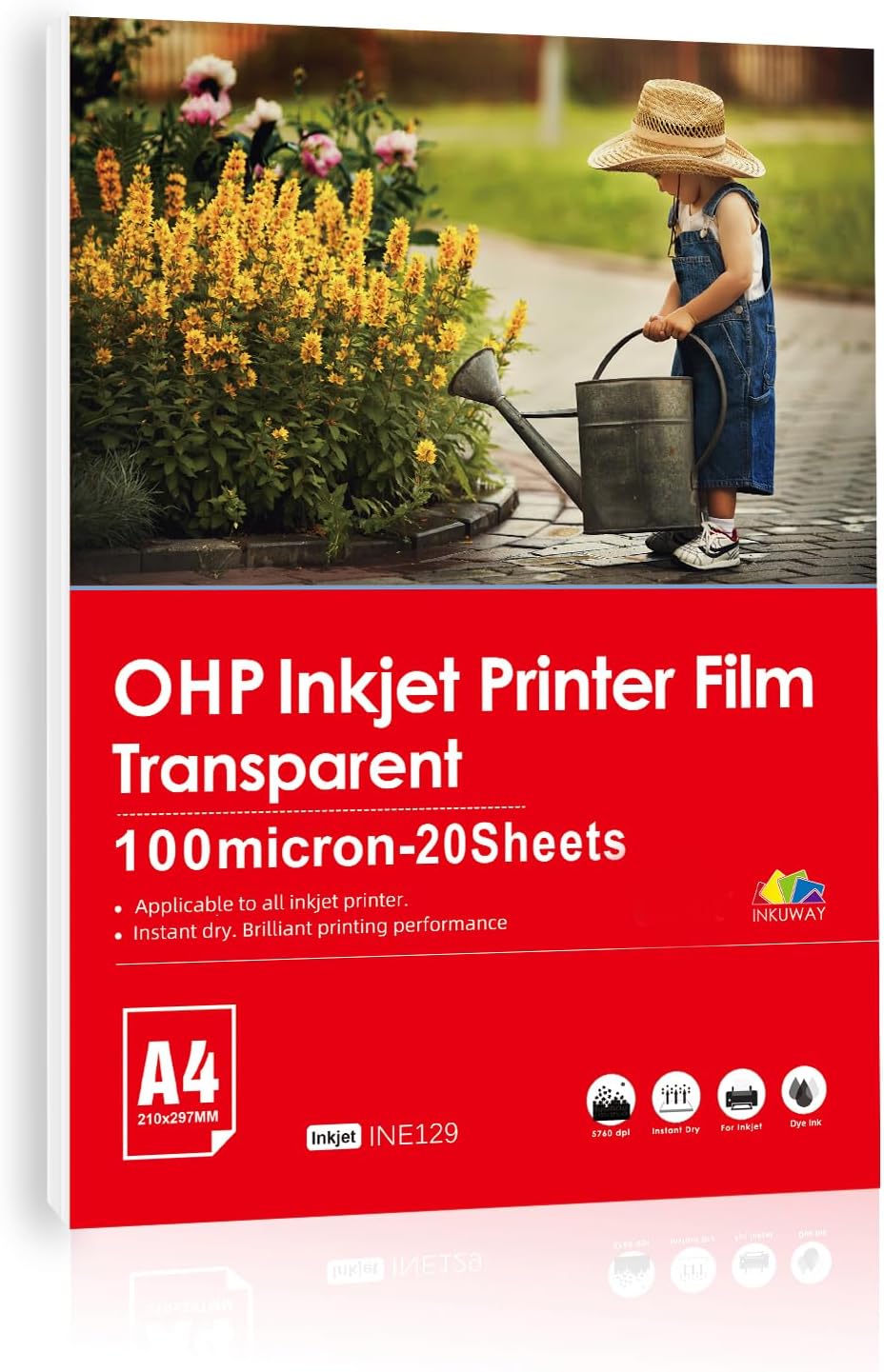 Octago Inkjet Transparency Paper (100% Clear) for Printers, Color ...