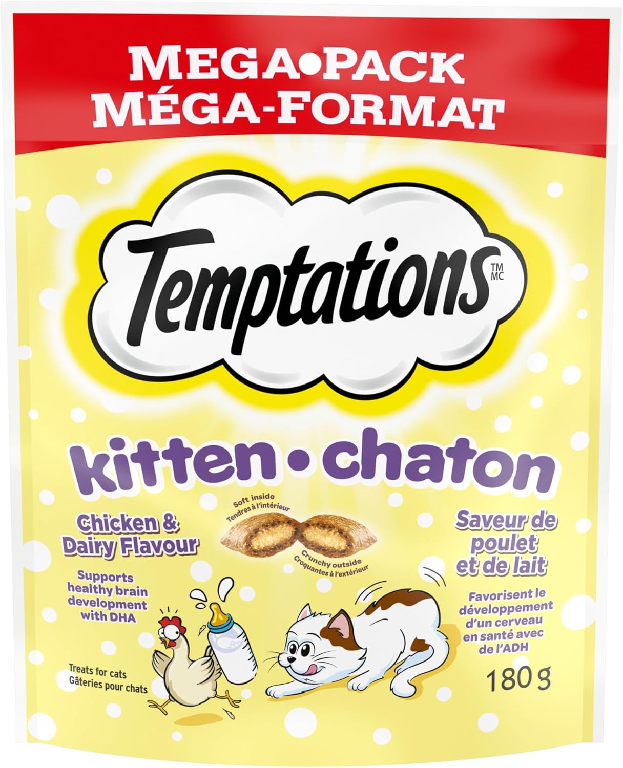 Temptations Kitten Cat Treats, Healthy Brain Development, Chicken ...
