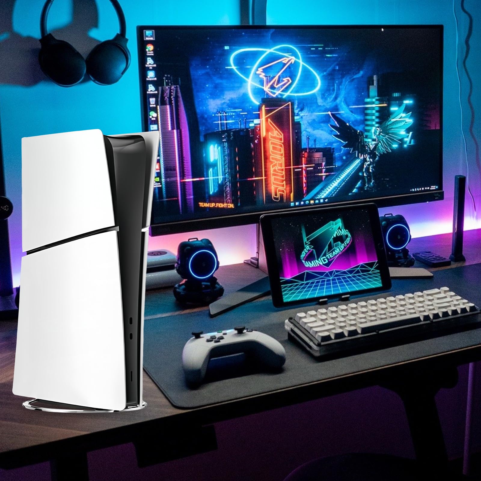 Pa5 Controller Mcbazel RGB LED Console Stand For PS5, Adjustable ...