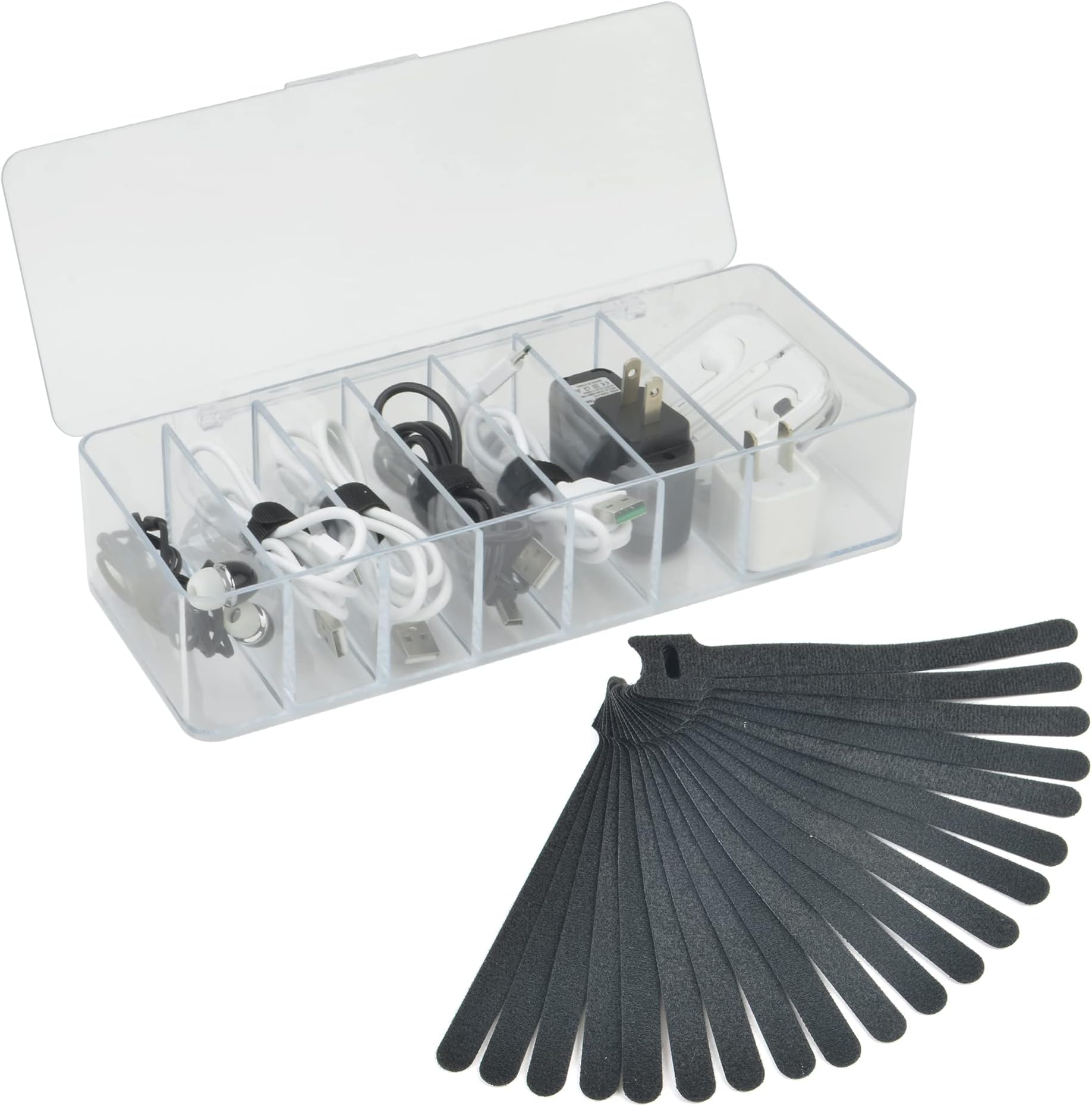 Amazon.com: Electronics Organizer 7 Sections Clear Acrylic Cable ...
