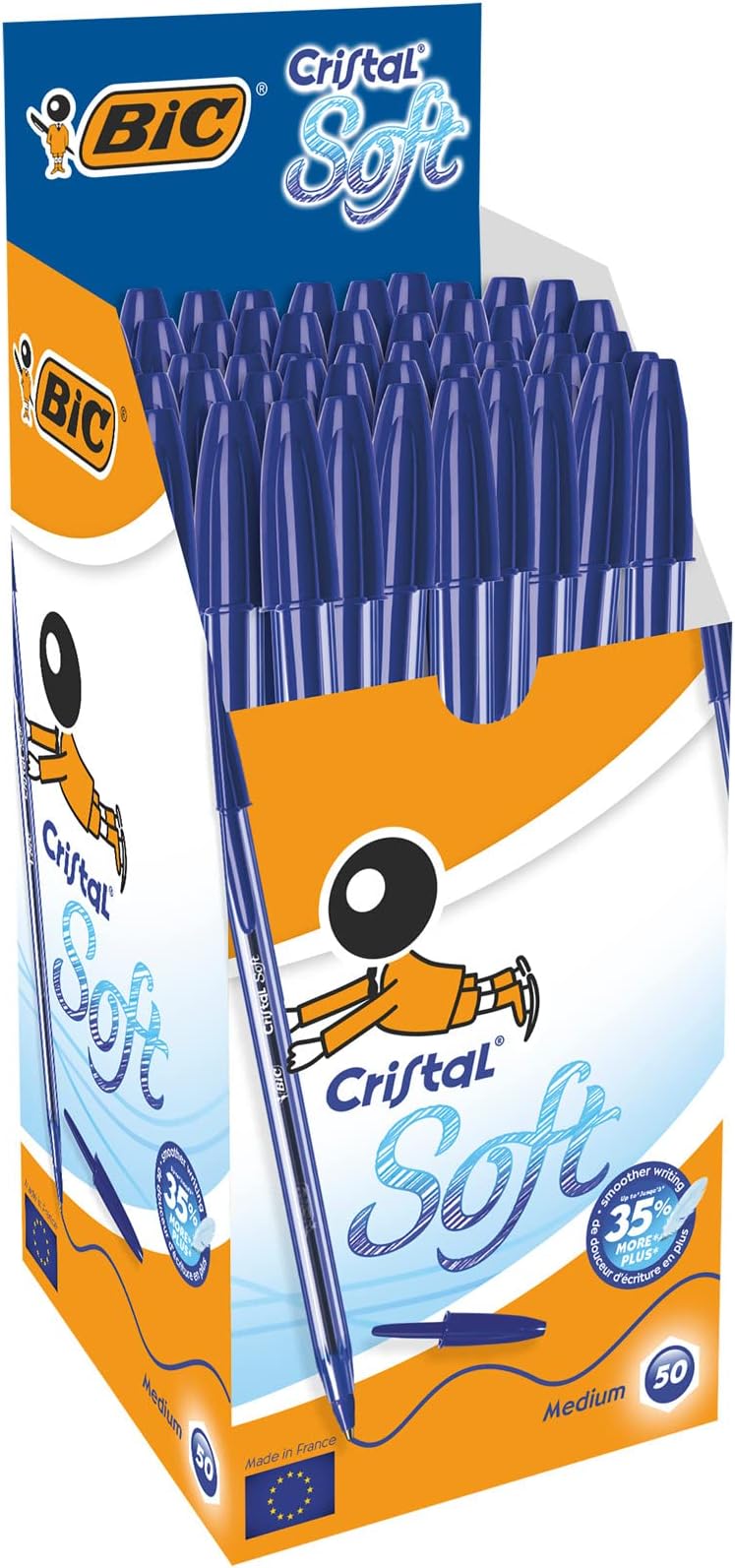 BIC Cristal Soft - Stylos-Bille Pointe Moyenne (1,2 mm) pour une ...
