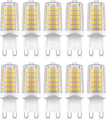 GOHDLAMP 10-Pack G9 LED Bulbs - 40W Equivalent, 450 Lumens, 4000K ...