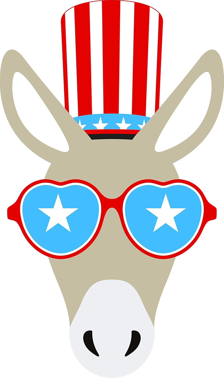 Amazon.com: Funny Political Party Animal Symbols Patriotic USA Cartoon ...
