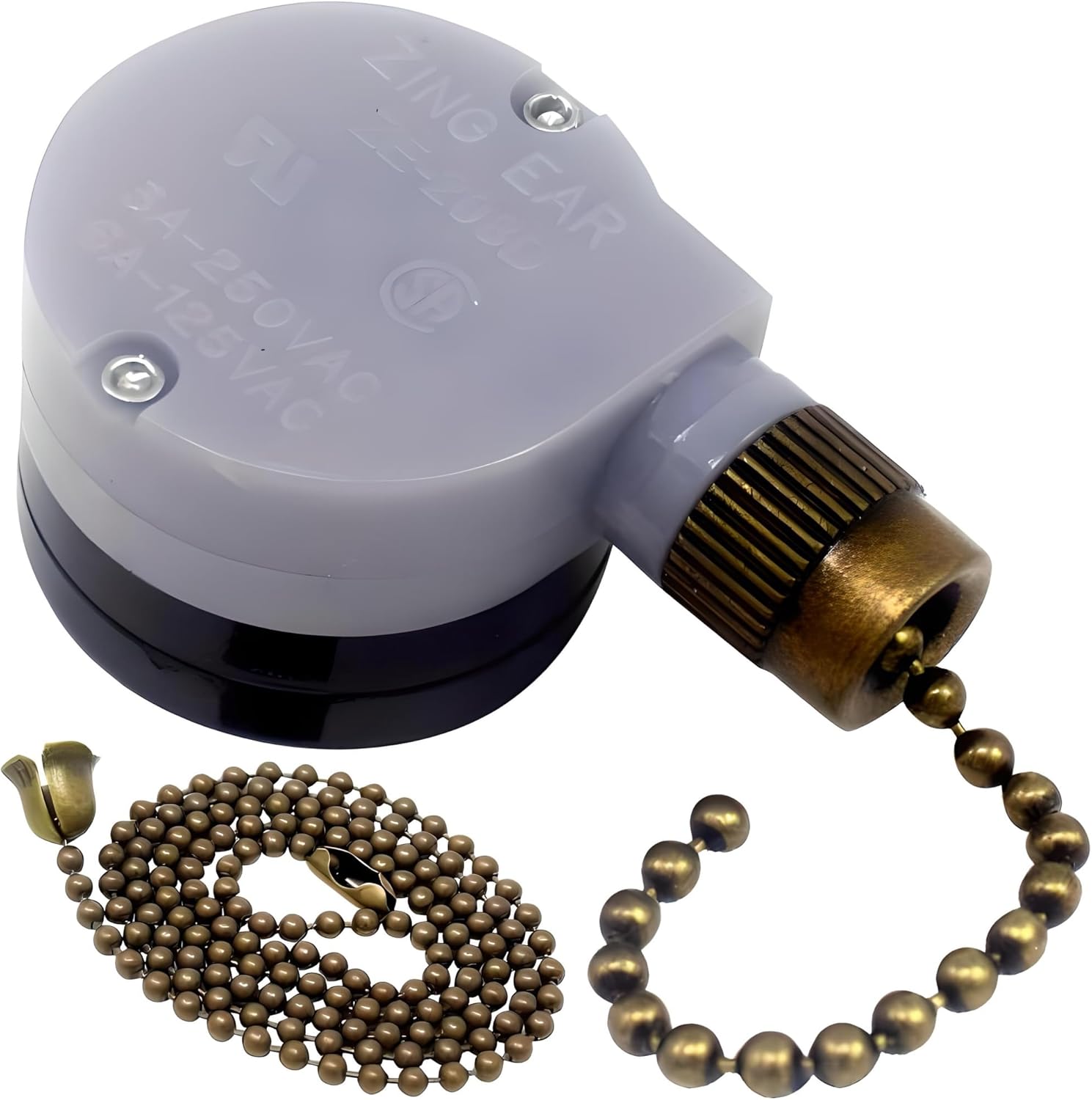 ZE-208D 3 Speed 5-8 Wire Pull Chain Ceiling Fan Switch Replacement Dual ...