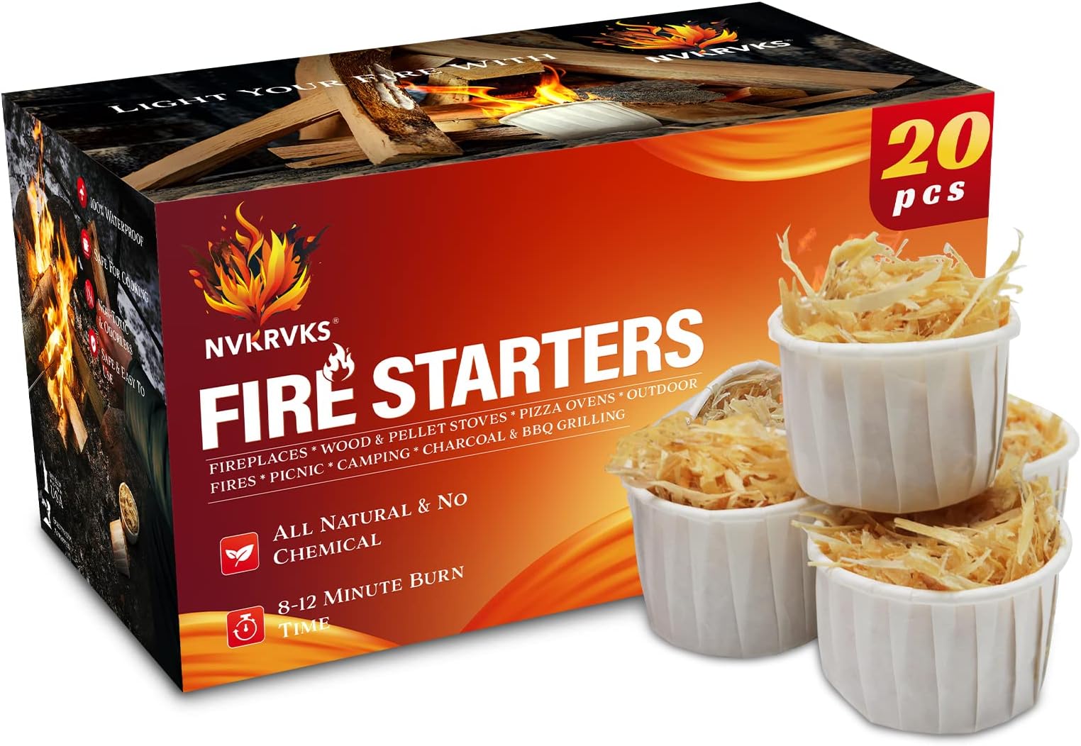 Amazon.com : Allen's Fire Starter Cups for Wood Stoves & Campfires ...