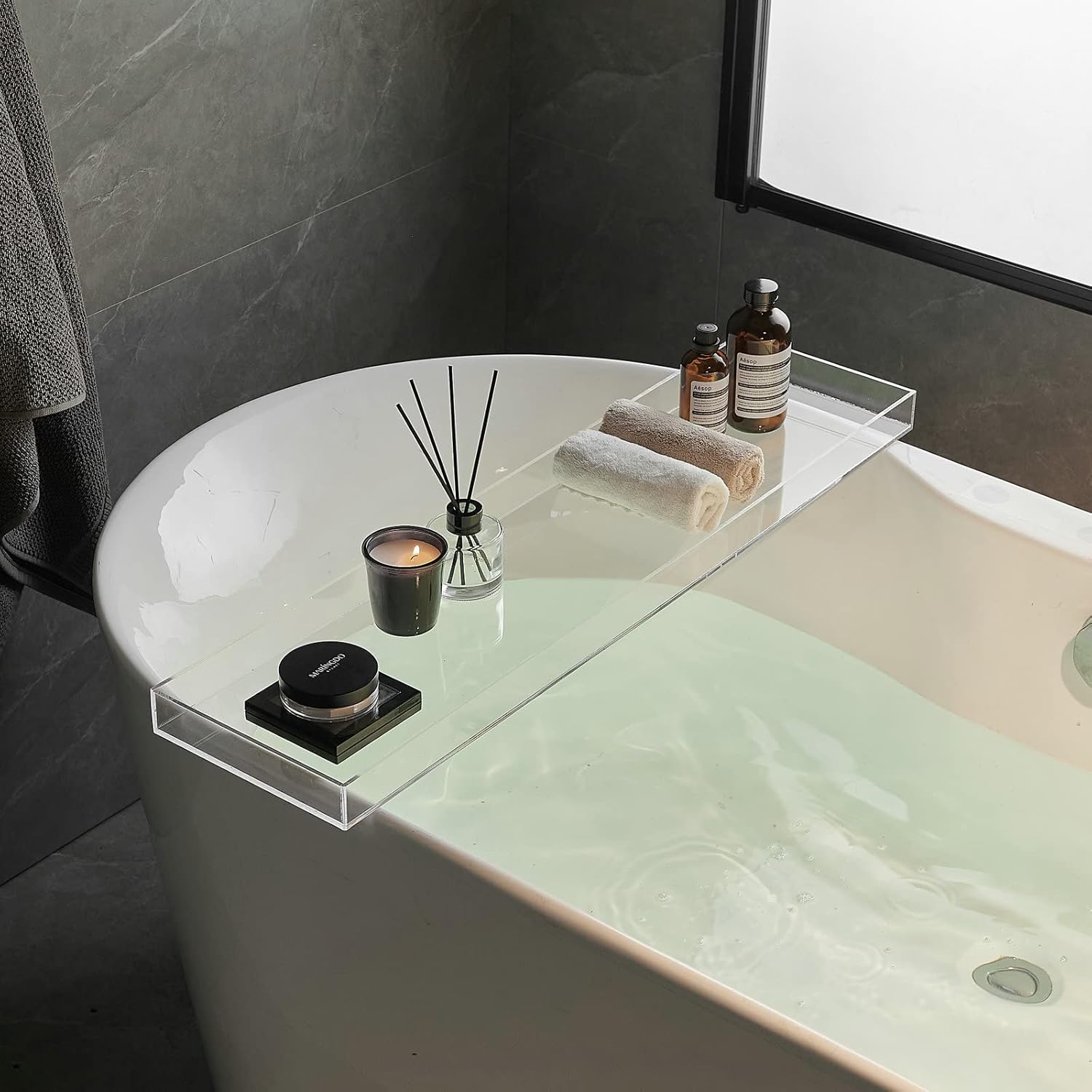 Amazon.com: Bathtub Tray, NEWRAIN Bath Tub Tray Table for Luxury ...