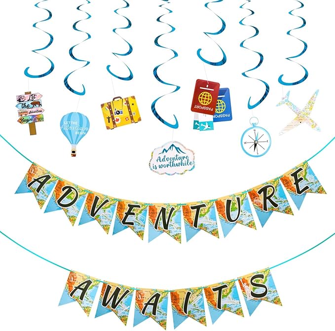 Amazon.com: Travel Themed Party Decorations, Bon Voyage Party Hanging ...