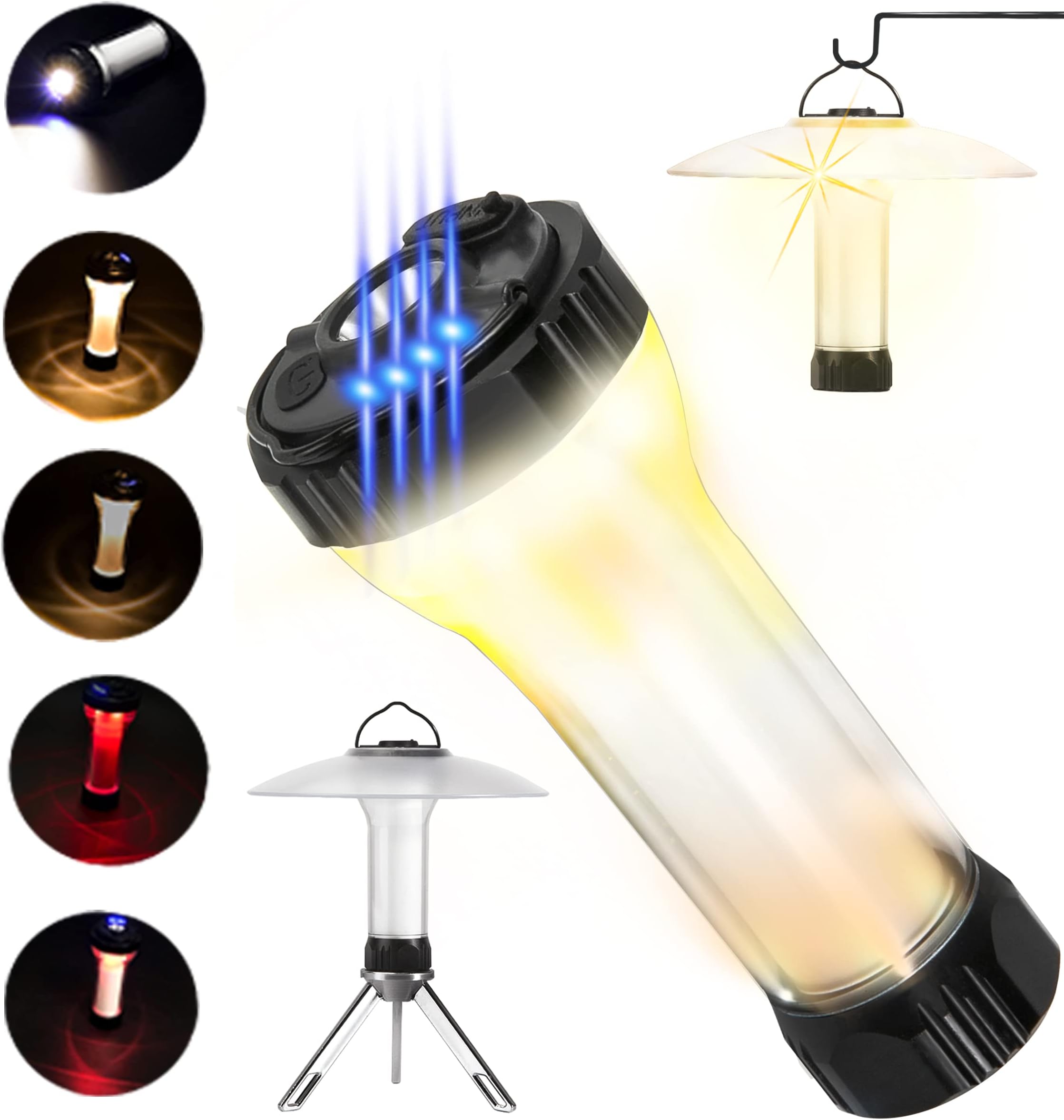 Amazon.co.jp: LEDランタン YOCCO キャンプランタン 5つ点灯モード 2600mAH 充電式USB キャンプライト 磁石ベース付き 無段階調光 懐中電灯 小型 SOS赤色 ...