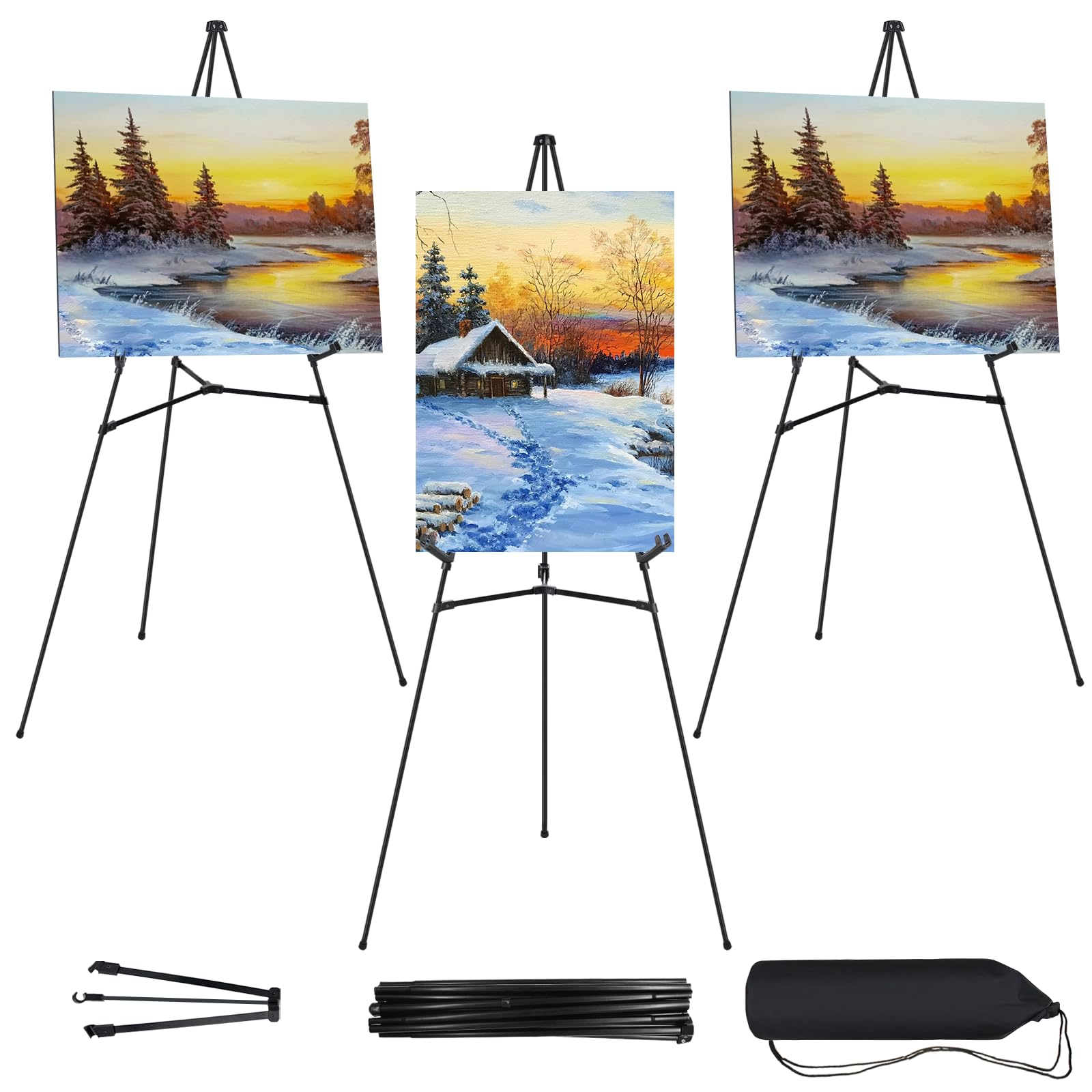 Amazon.com: EWOID 3 PCS Black Easel Stand for Wedding Sign Stand, 65 ...