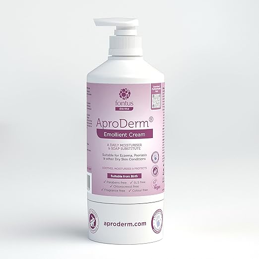 AproDerm Emollient Cream with Pump Dispenser- Suitable for Dry Skin ...