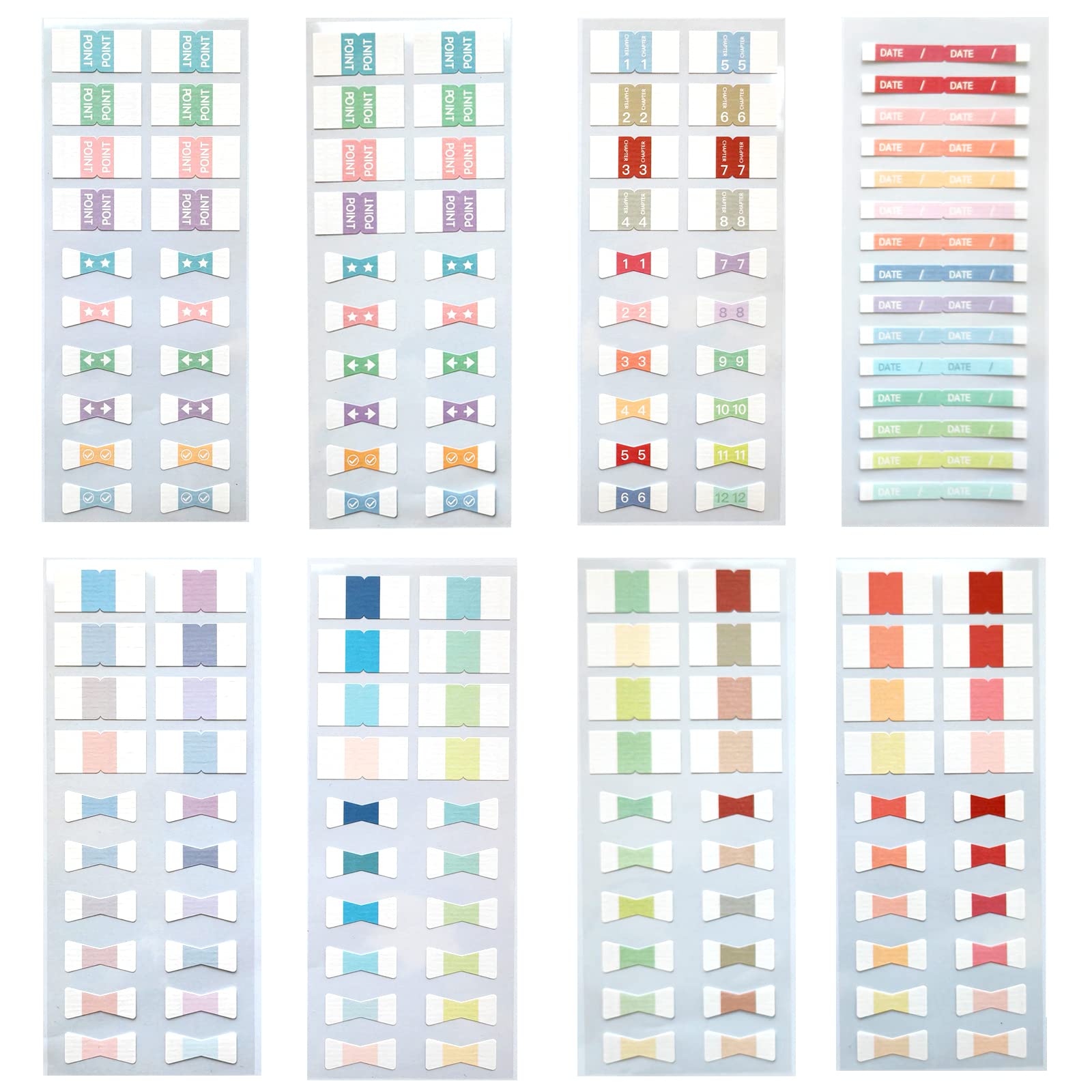 Amazon.co.jp: EUSTACE インデックス 155枚 インデックスシール 紙製 書き込め 日付 ポイント カラフル 勉強 ...