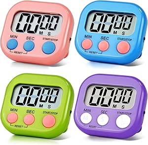 Amazon.com: 4 Pack Digital Kitchen Timer Magnetic Digital Timer with ...