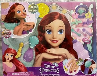Amazon.com: Disney Princess Shimmer Spa Ariel 8-inch Styling Head, 20 ...