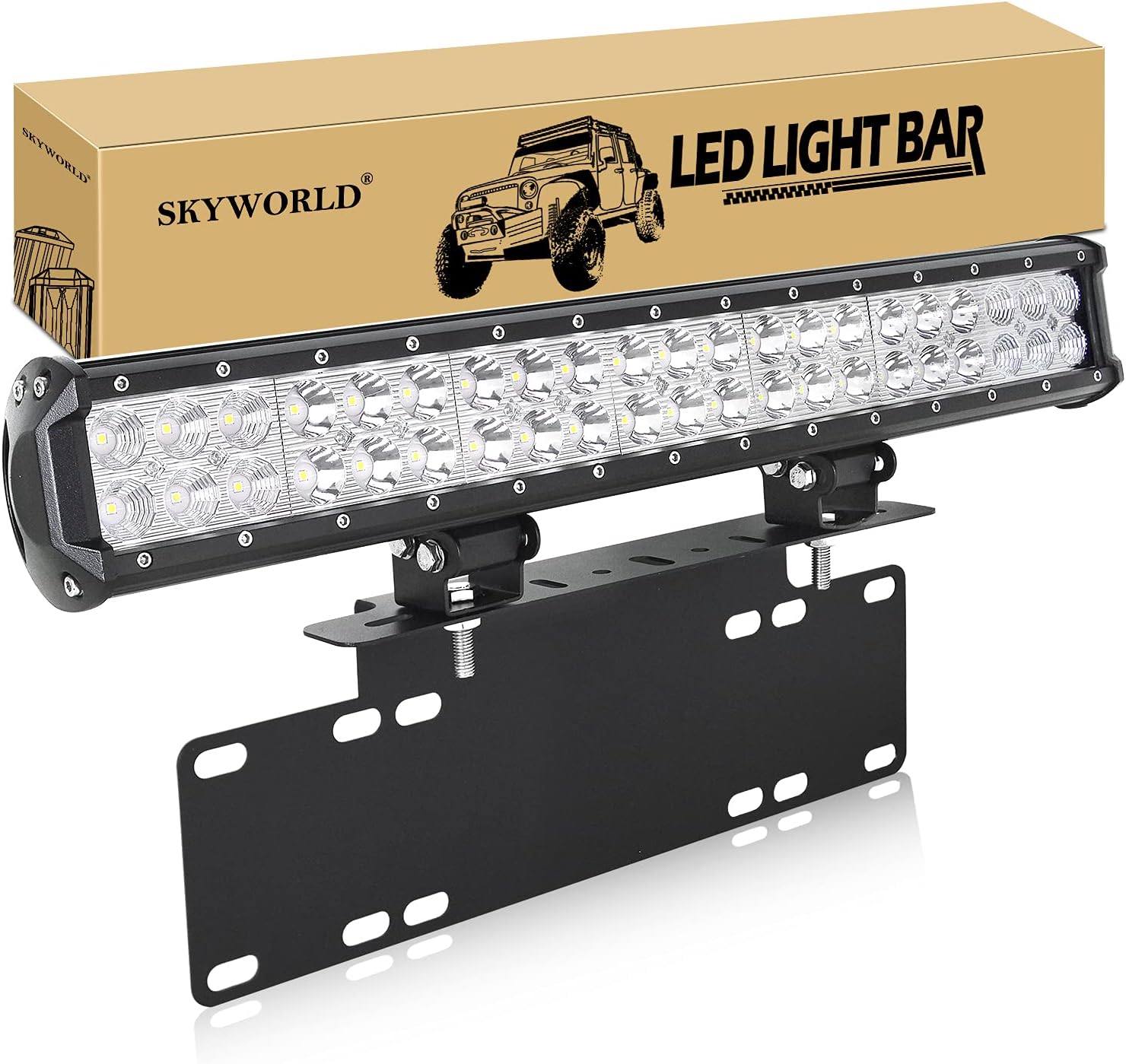 SKYWORLD 3D 51cm 126W LED Light Barre 12V Rampe 4x4, Projecteur LED Bar ...