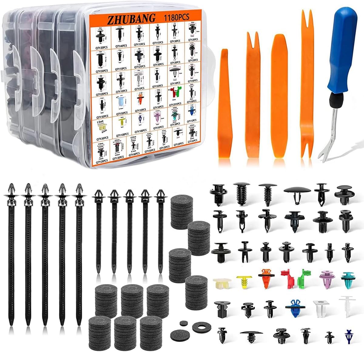 1295pcs Car Retainer Clips, Bumper Fastener Rivet Clips 36 Popular ...