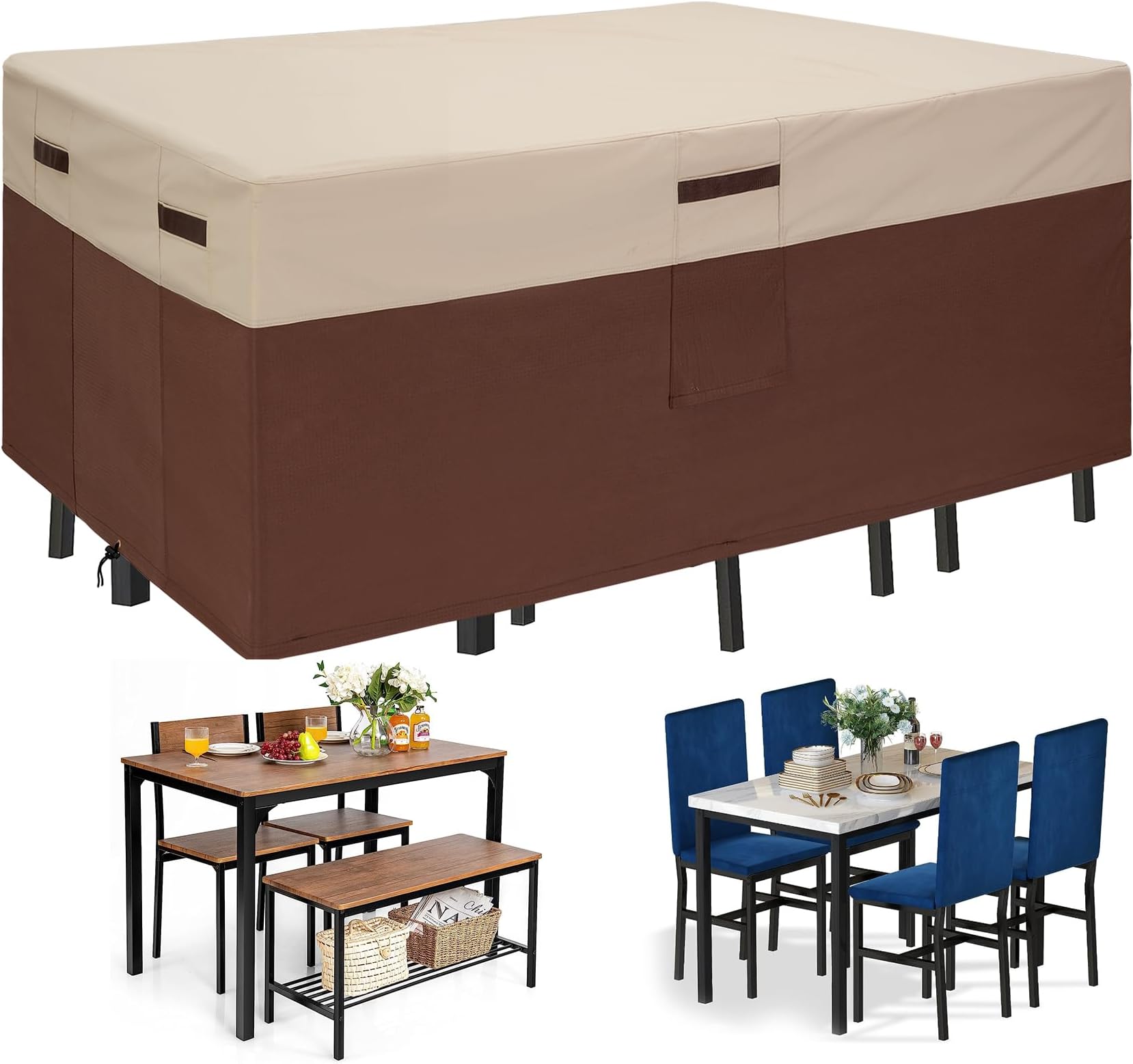 Amazon.com : ELEXTYLE Outdoor Table Covers Waterproof Rectangle,Large ...