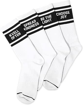 Amazon.com: 4-Pack Jewish Joy Socks | Fun & Cozy Jewish Slogan Socks ...