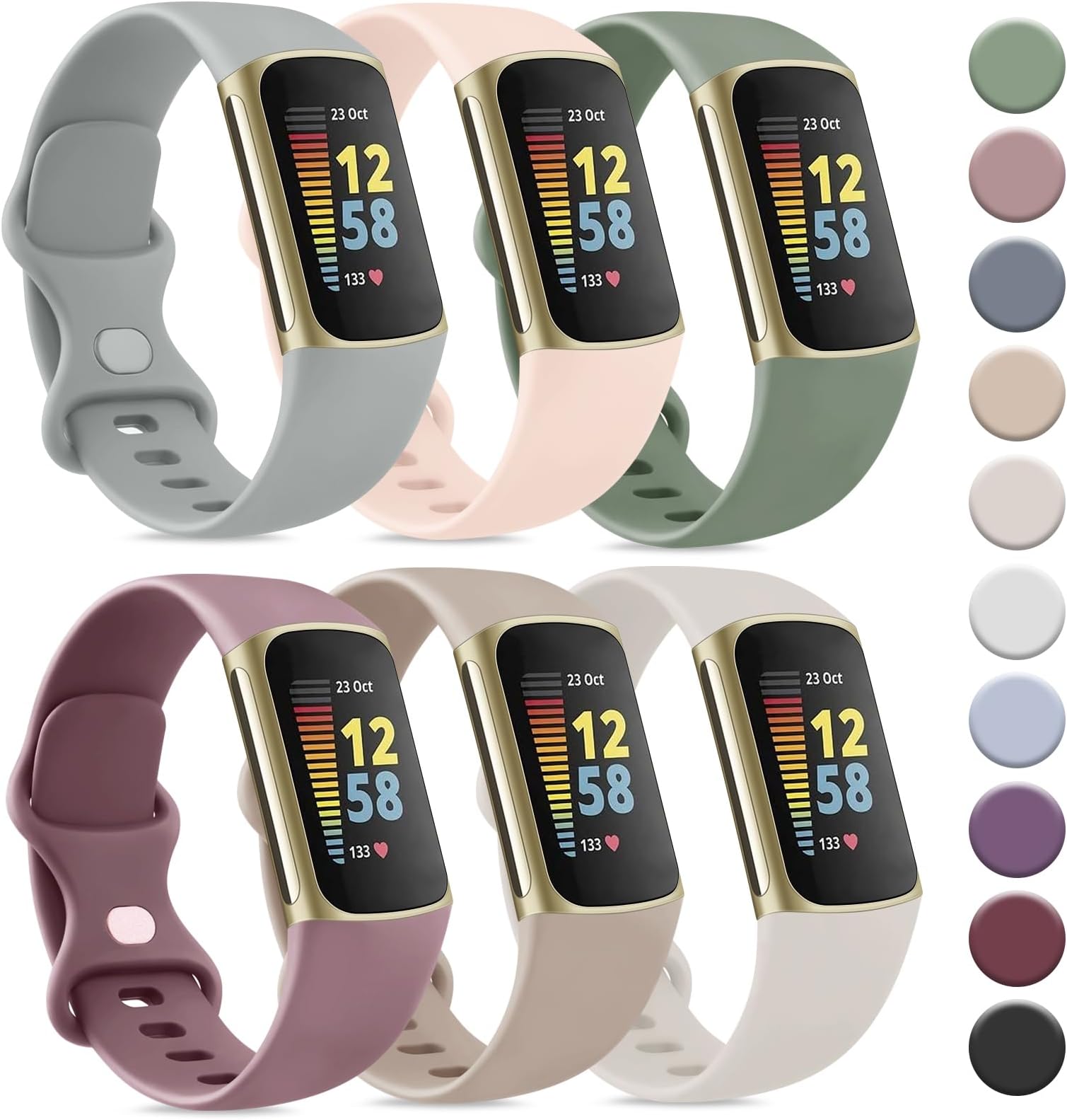 Amazon.com: 2 Pack Waterproof Bands Compatible with Fitbit Charge 5 ...