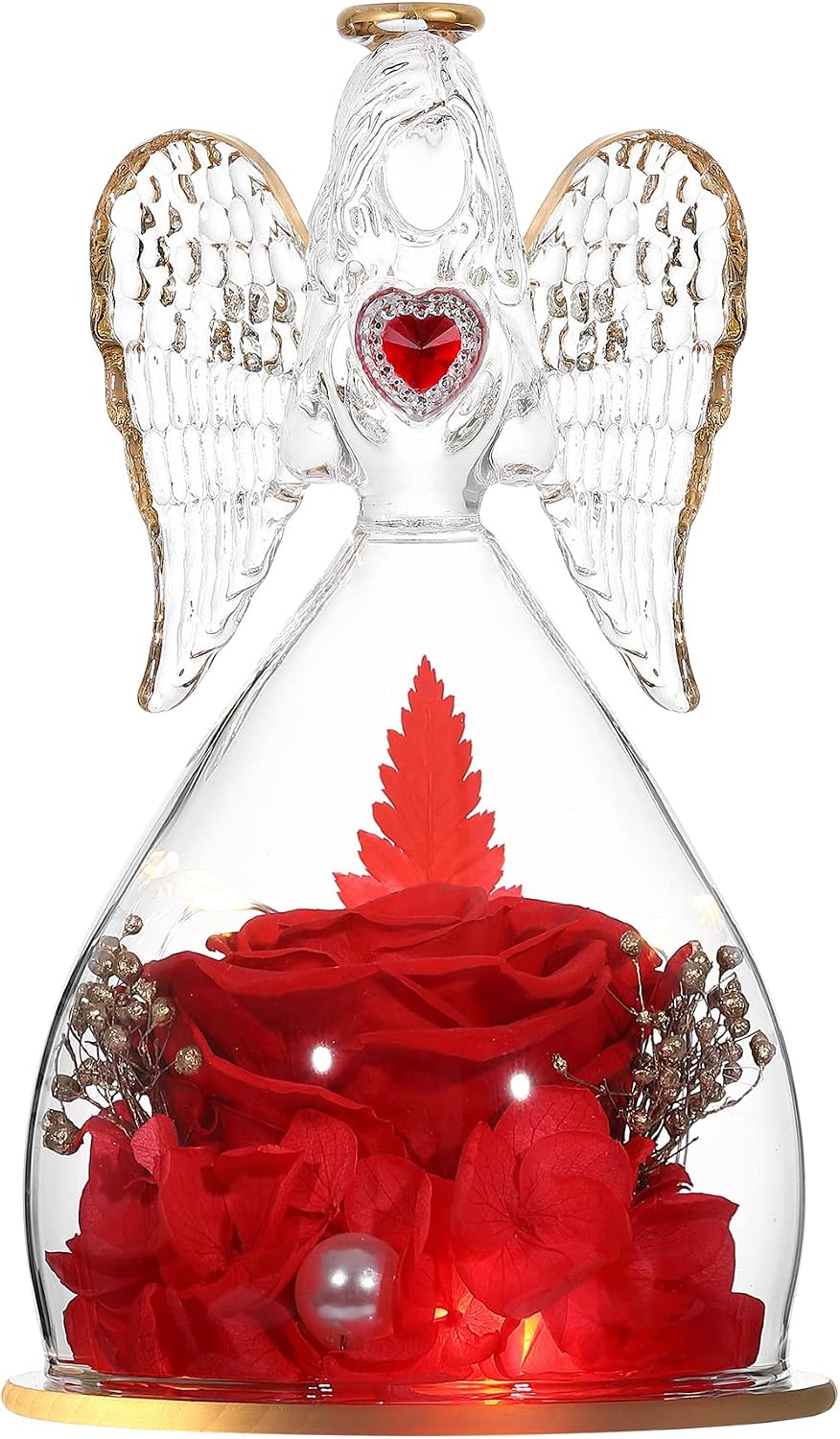 Amazon.com: Ocosy Forever Real Rose Light Angel Gift, Romantic Gift for ...