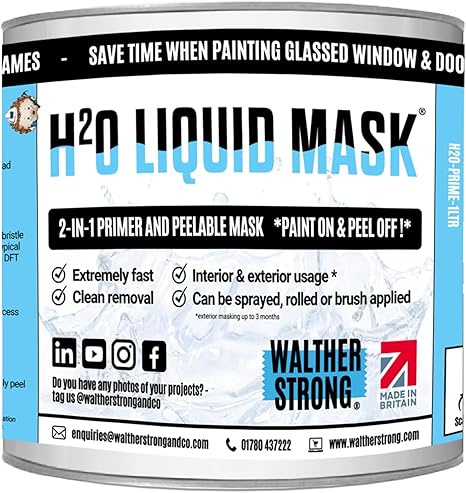 H20 Liquid Masking Fluid | 2-in-1 Masking Tape & Primer (1 Litre ...
