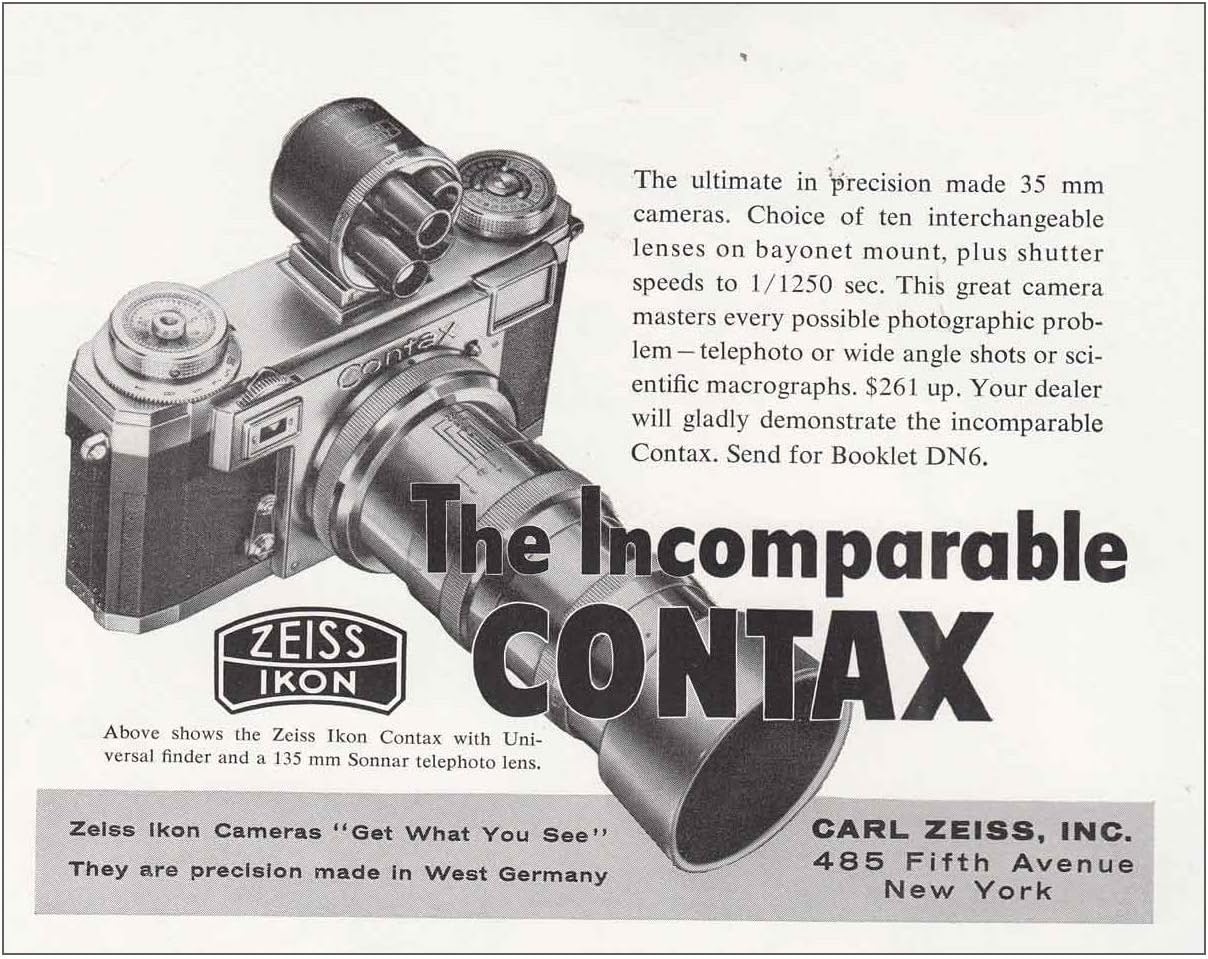 Amazon.com: RelicPaper 1955 Zeiss Ikon Contax: Incomparable, Carl Zeiss ...
