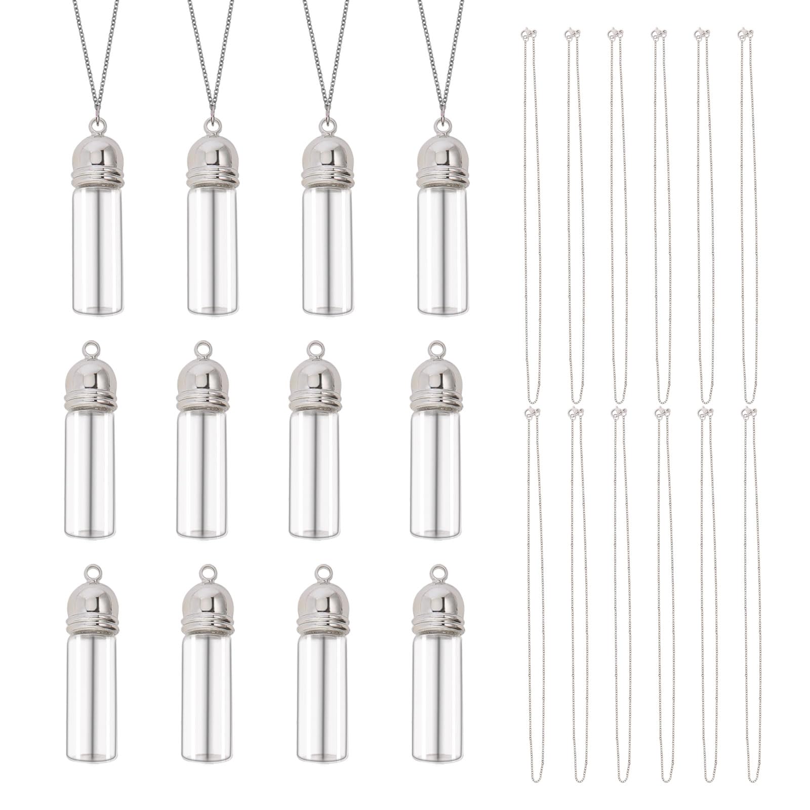 Amazon.com: CHGCRAFT 12Pcs Vial Necklace Glass Vial Necklace for Liquid ...